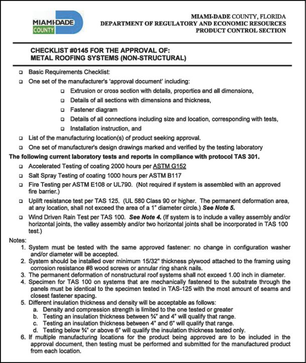 Miami-Dade County | Roofing Elements